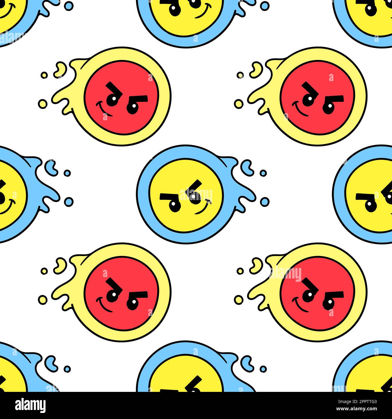 mad angry curios seamless pattern textile print. repeat pattern ...