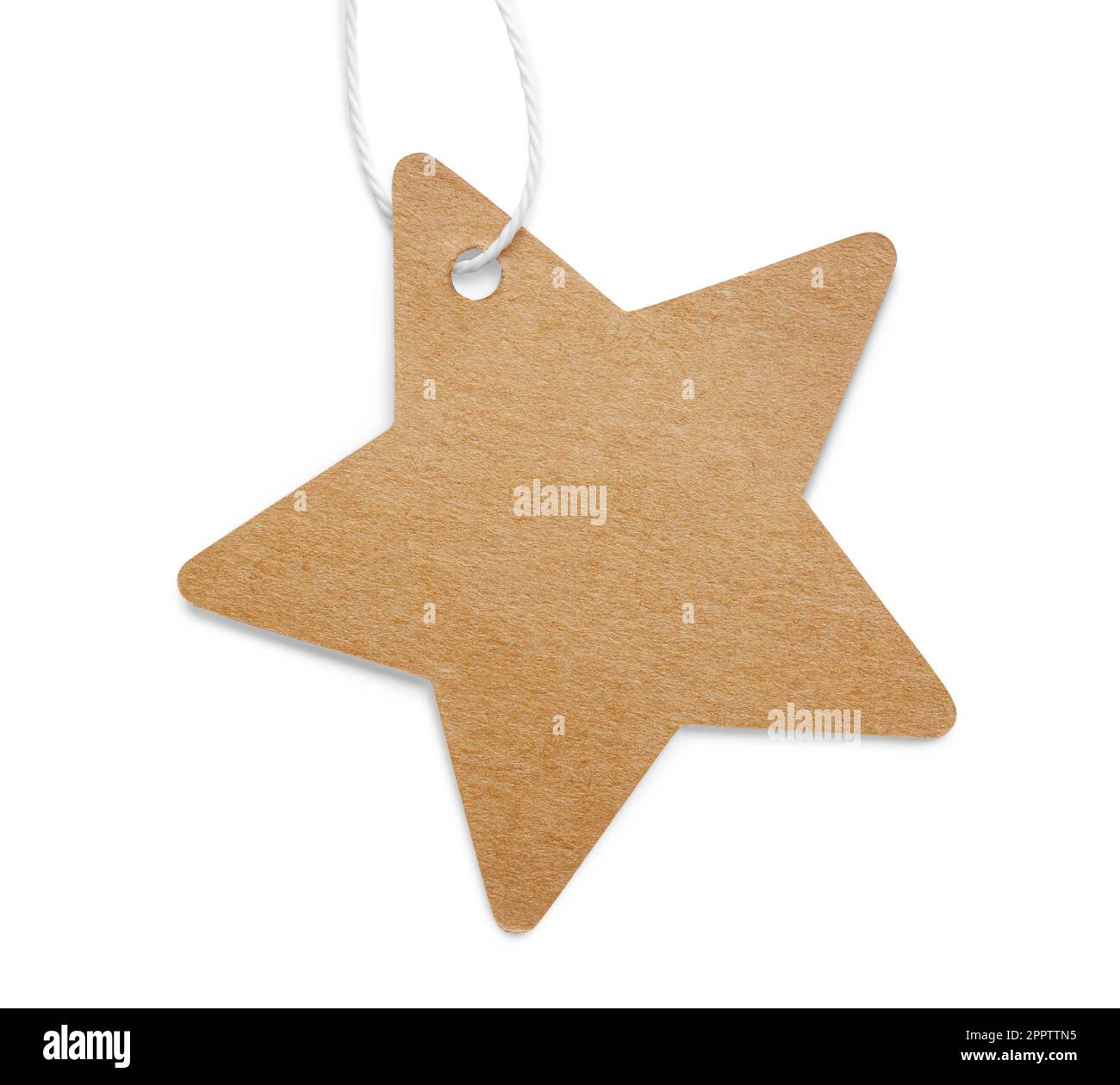 Star shaped tag with space for text isolated on white, top view Stock ...