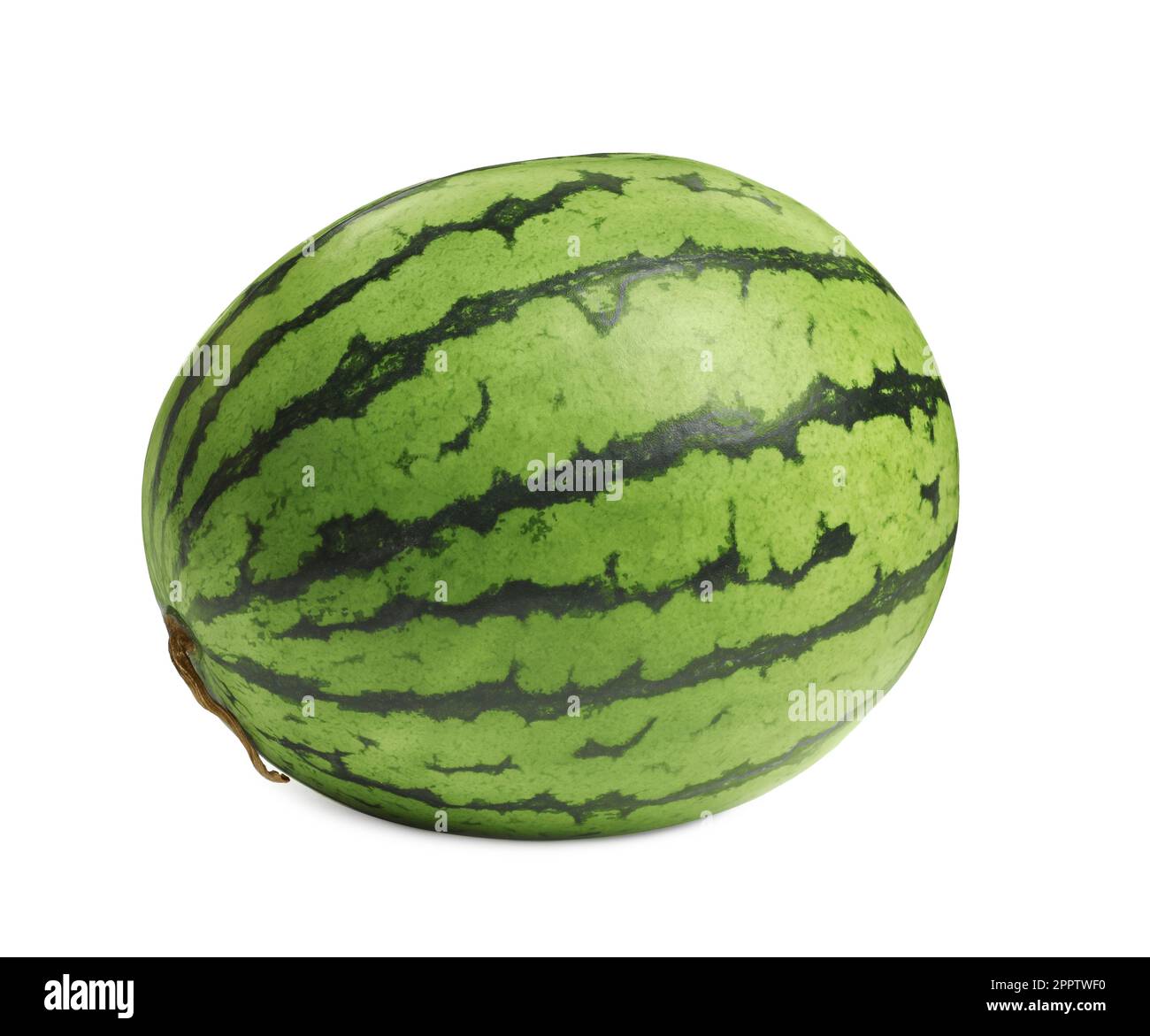 Big watermelon with green striped rind isolated on white Stock Photo ...