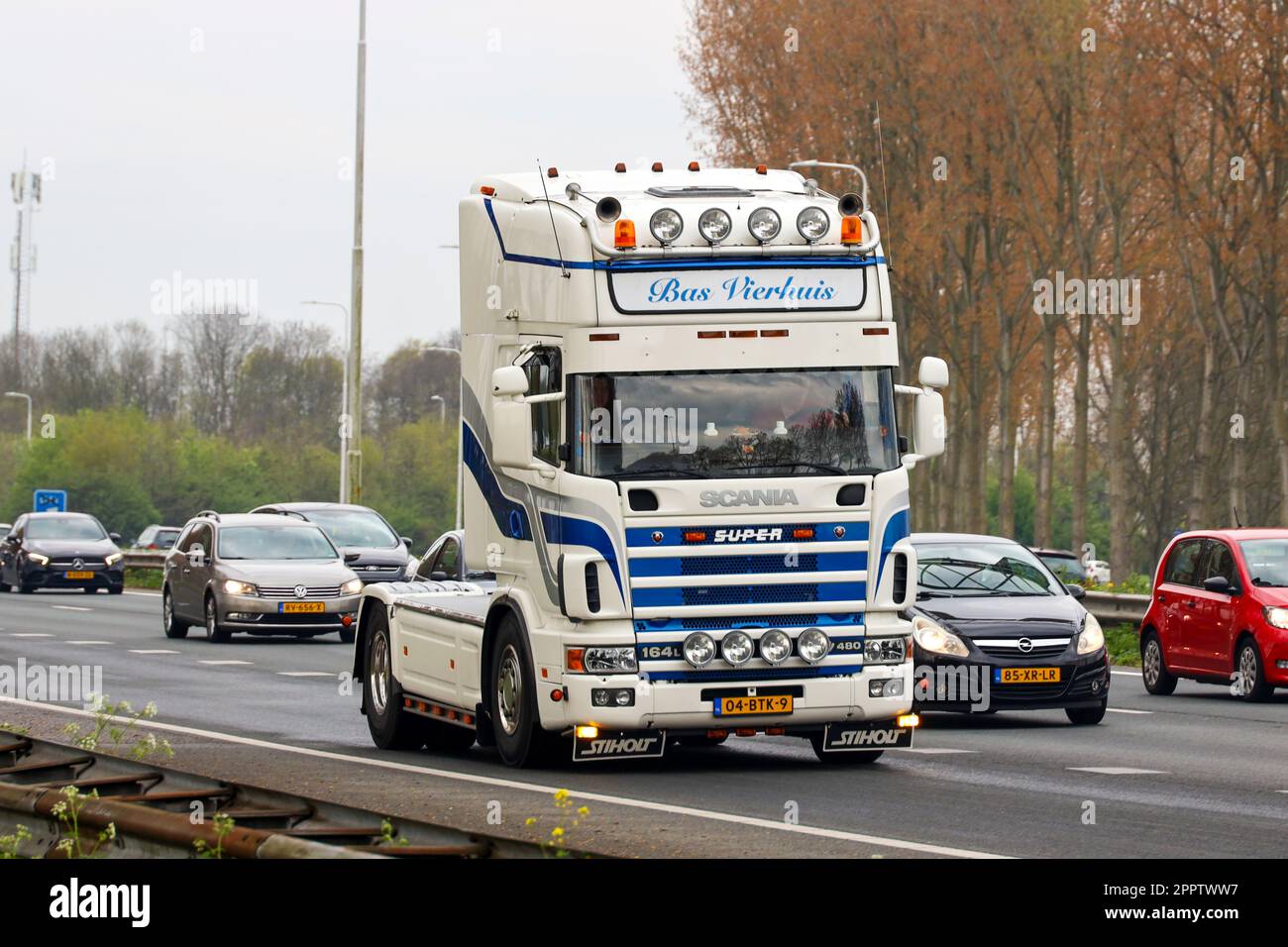 Retro trucks participate in a Retro Truck Tour through South Holland in ...