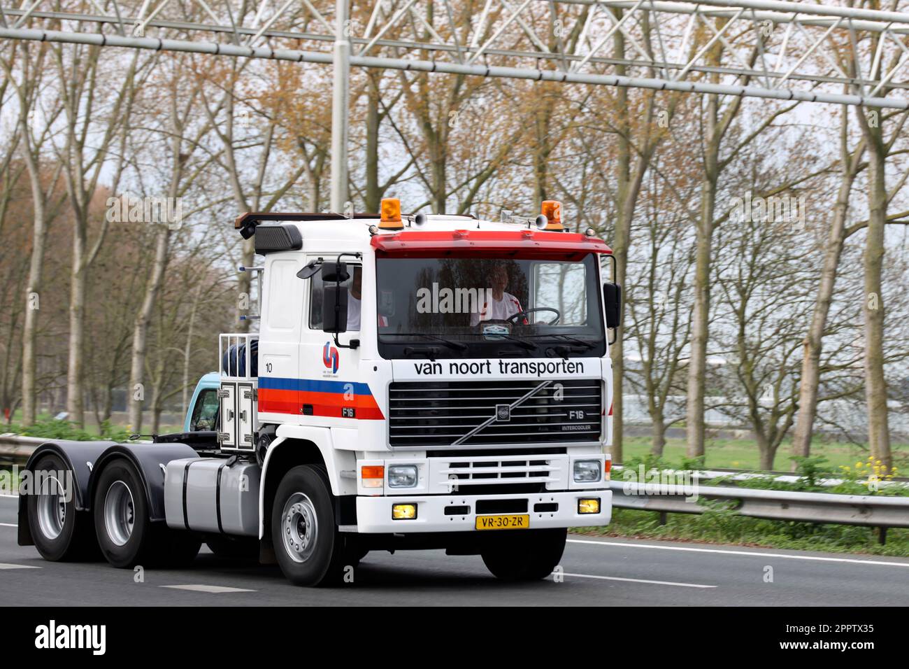 Retro trucks participate in a Retro Truck Tour through South Holland in ...