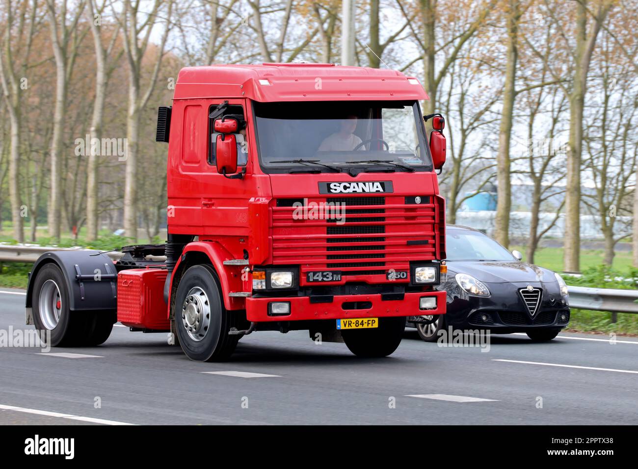 Retro trucks participate in a Retro Truck Tour through South Holland in ...