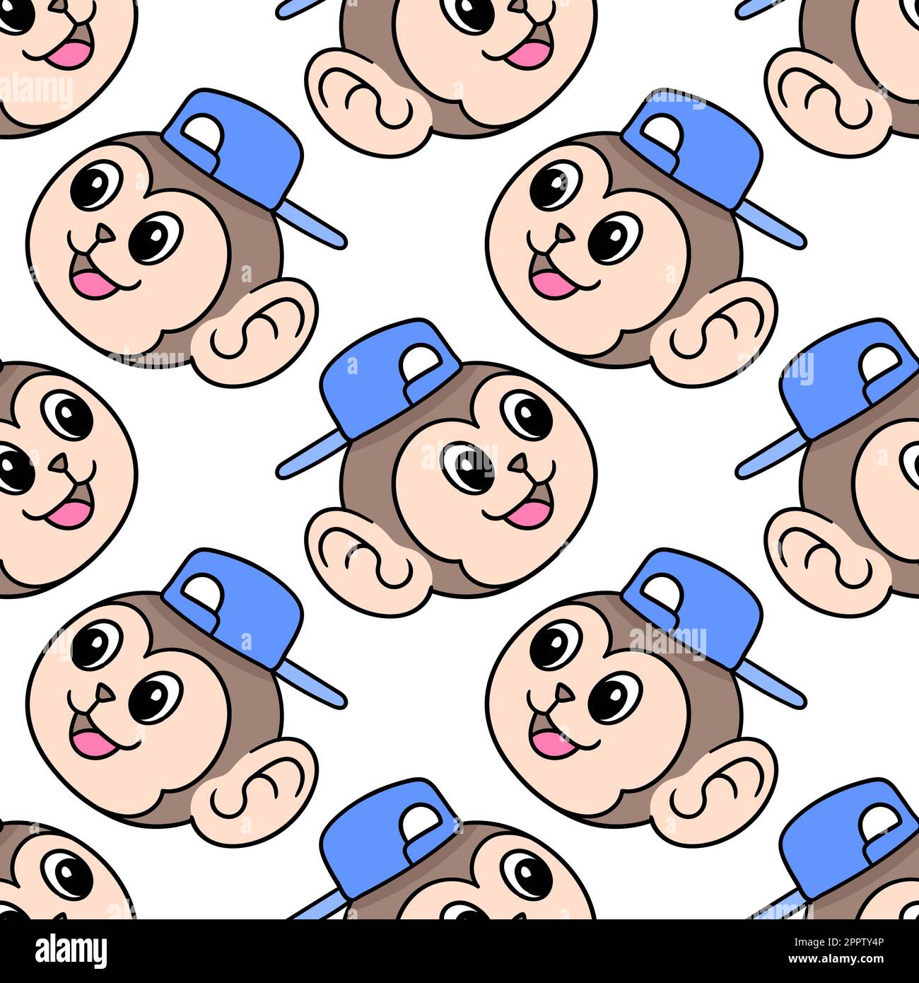 smile monkey male seamless pattern textile print. repeat pattern ...