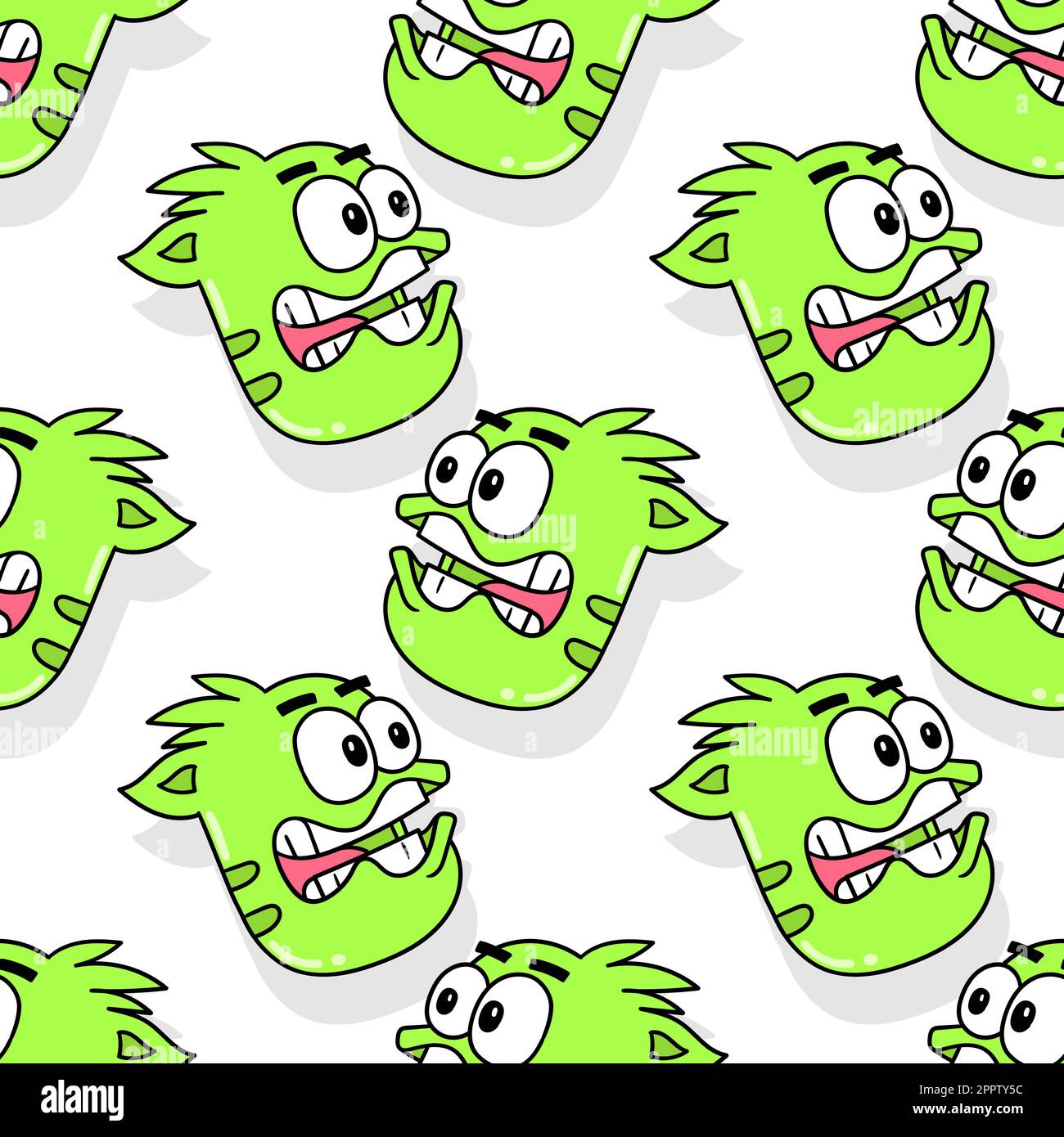 funny monsters surprised seamless pattern textile print. repeat pattern ...