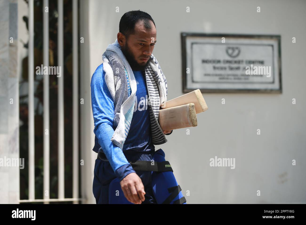 Bangladesh wicketkeeper batter Mushfiqur Rahim attends individual practice at Indoor cricket ...
