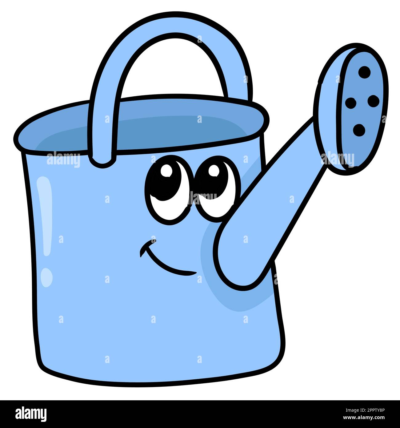 water sprinkler bucket with cute face, doodle icon image kawaii Stock ...