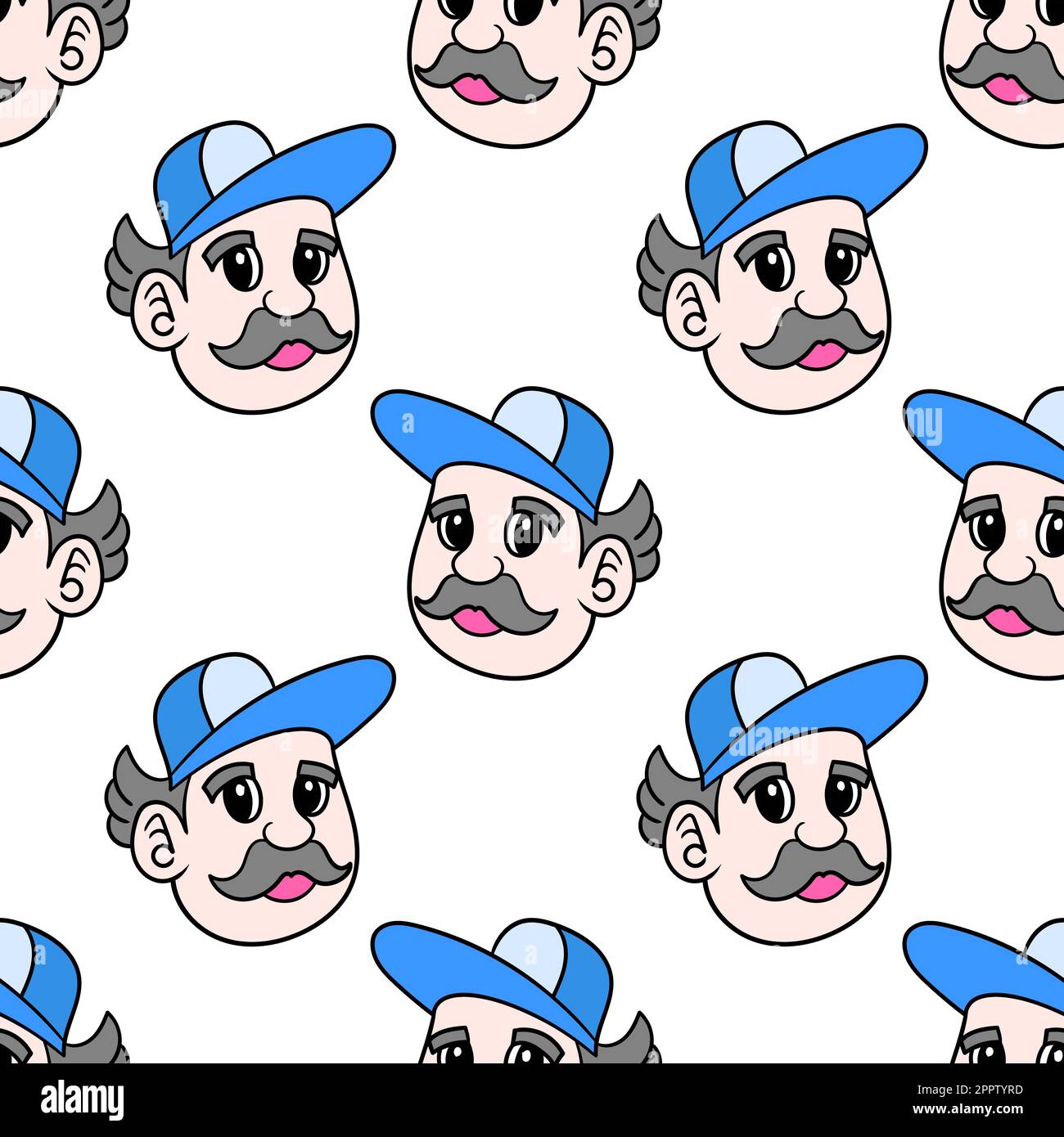 old man wear hat seamless pattern textile print. repeat pattern ...