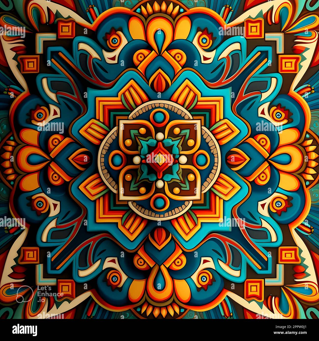 An illustration of beautiful colorful patterns of a mandala Stock Photo ...