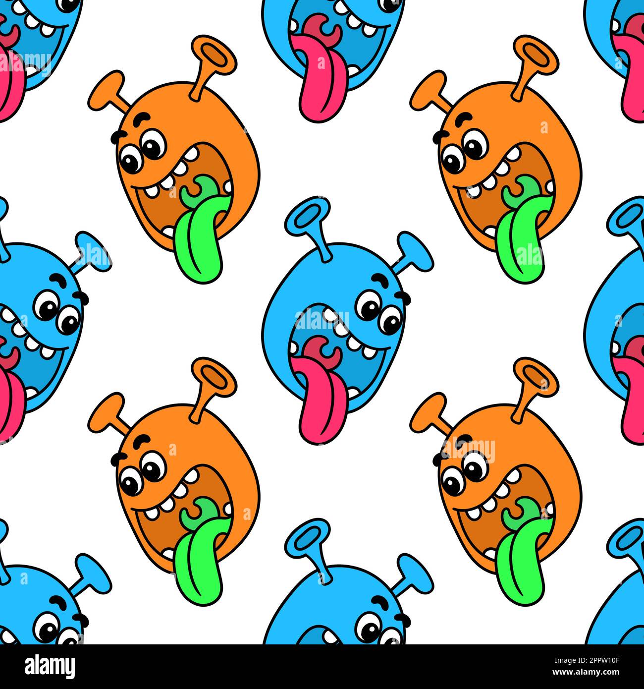 the monsters let out a sneer seamless pattern textile print. repeat ...