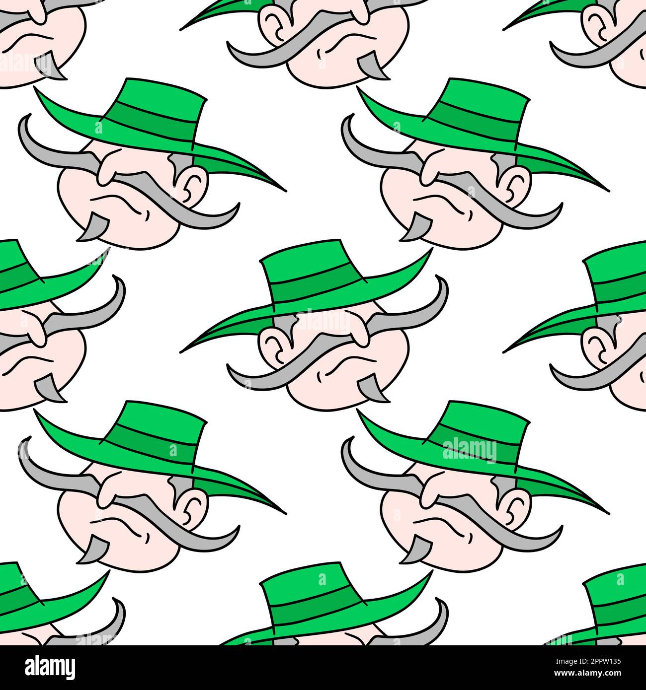 cowboy oldman seamless pattern textile print. repeat pattern background ...