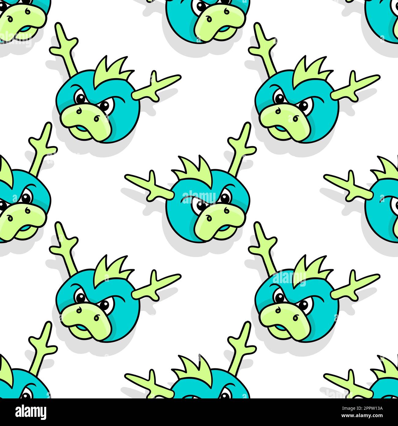 mad angry monster seamless pattern textile print. repeat pattern ...