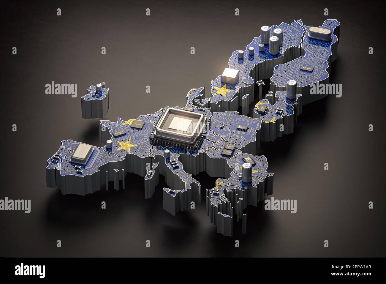 EU semiconductor industry, computer chips manufacturing and artificial ...