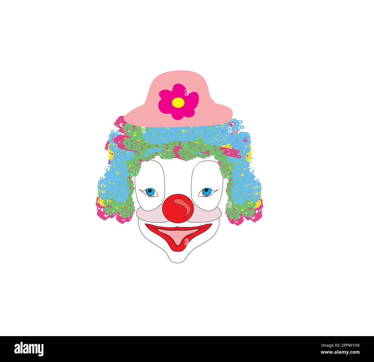 Vector illustration of smiling cartoon clown Stock Vector Image & Art ...