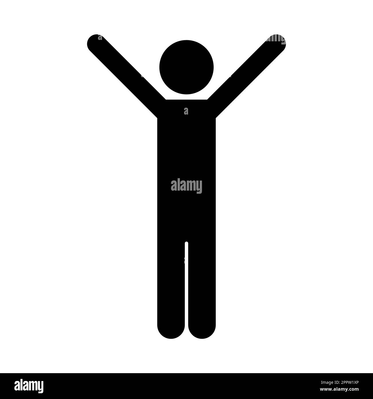 Man hands up black vector icon on white background Stock Vector Image ...