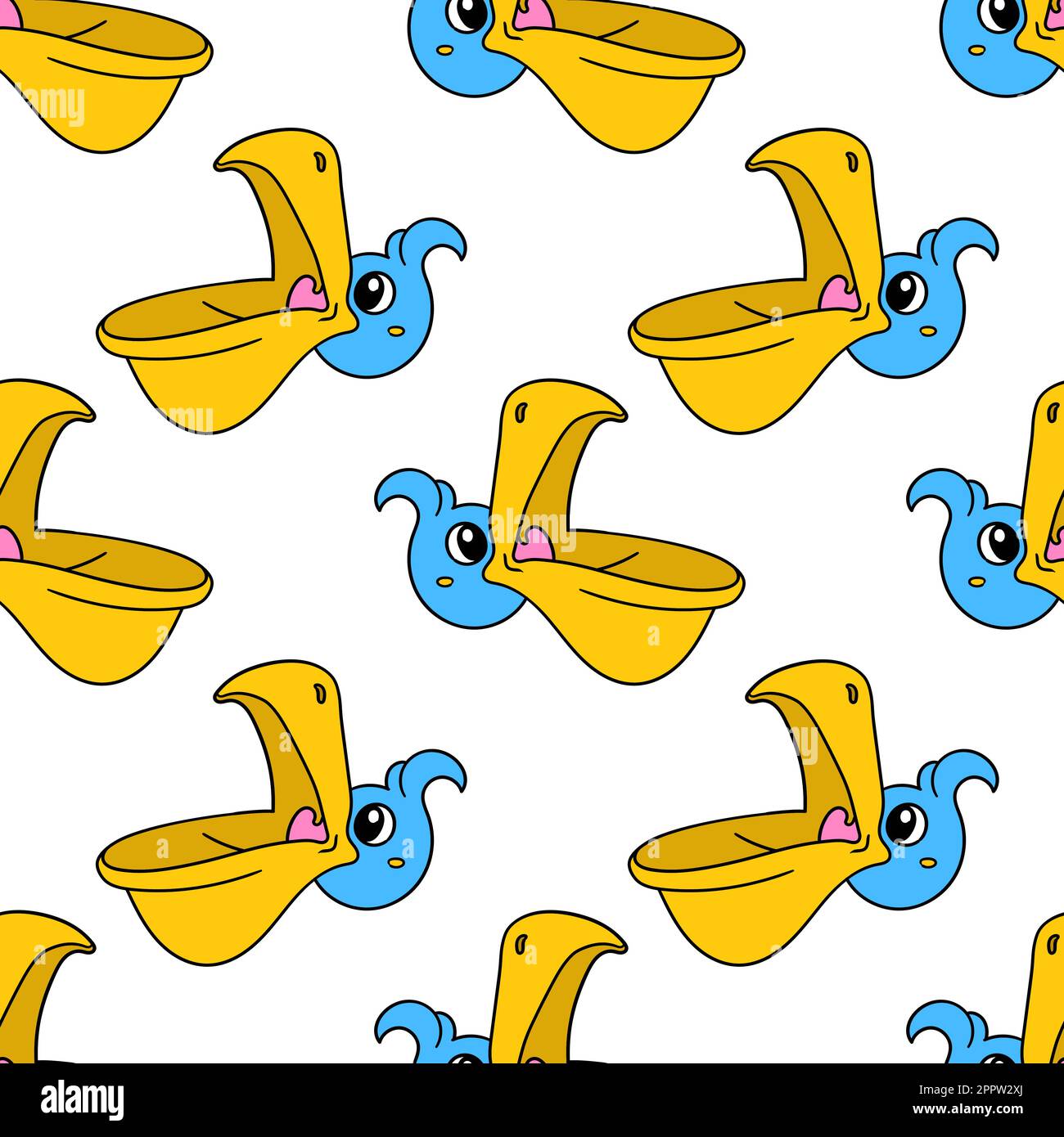 pelican head opens mouth seamless pattern textile print. repeat pattern ...