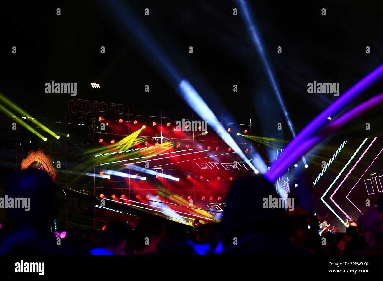 Stage lighting effect in the dark, close-up pictures Stock Photo - Alamy