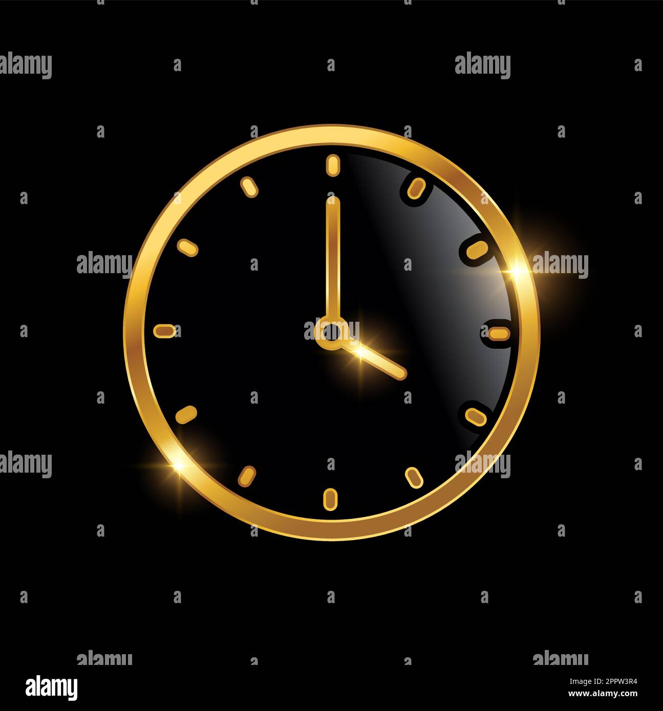 Golden Clock Symbol Logo Sign Stock Vector Image & Art - Alamy