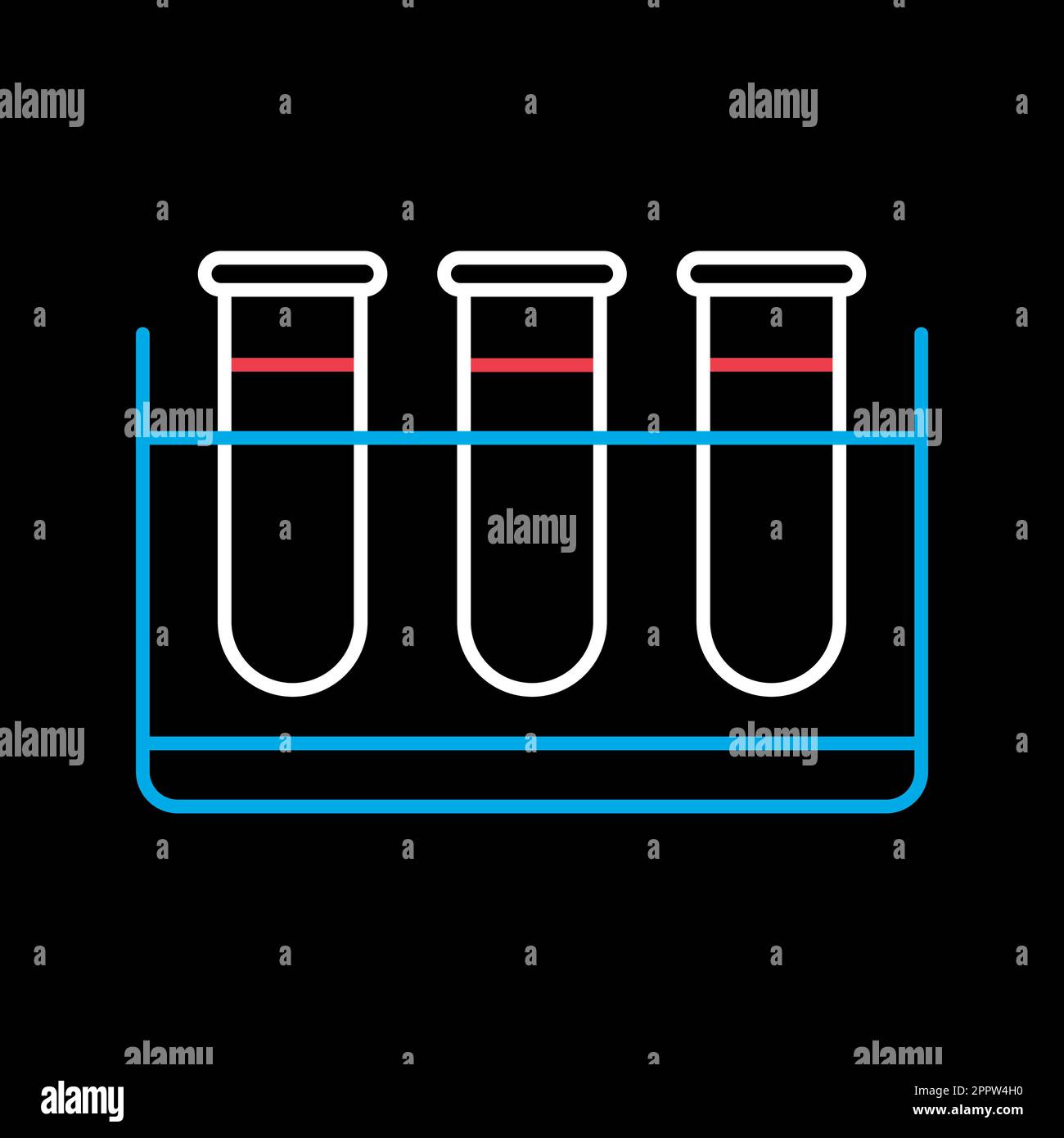 Test tubes vector icon on black background. Medical sign Stock Vector ...