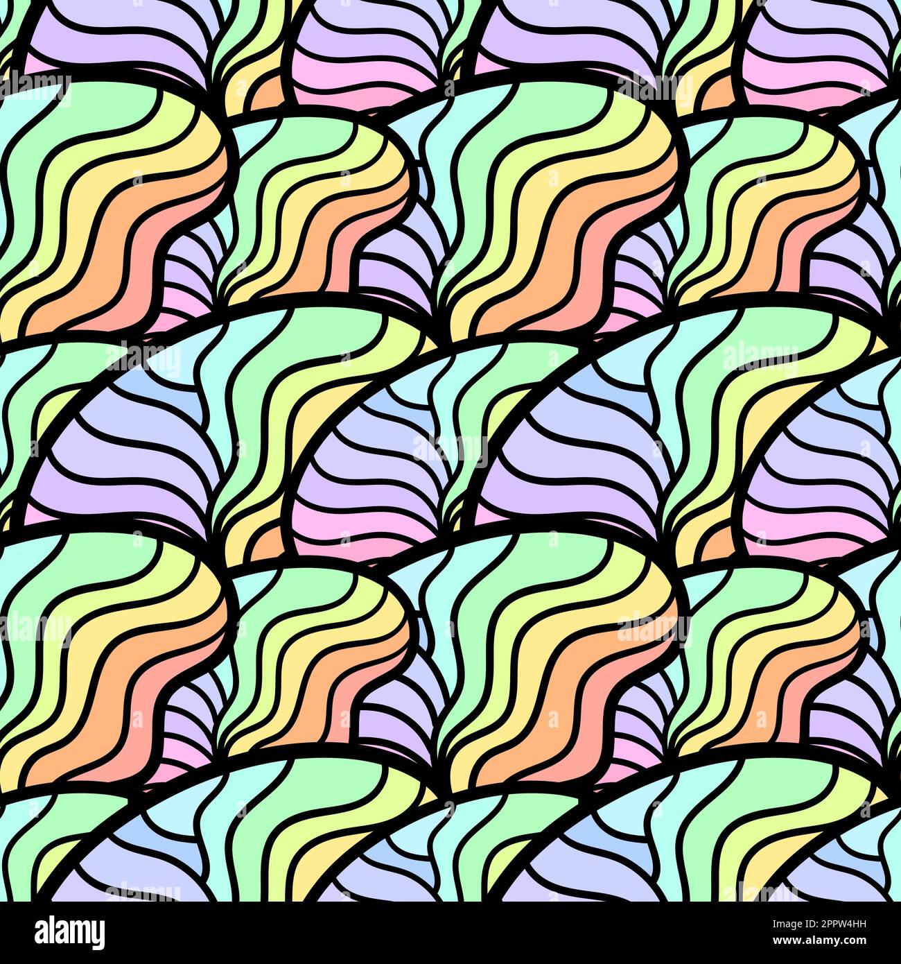 rainbow clam shells seamless pattern textile print. repeat pattern ...
