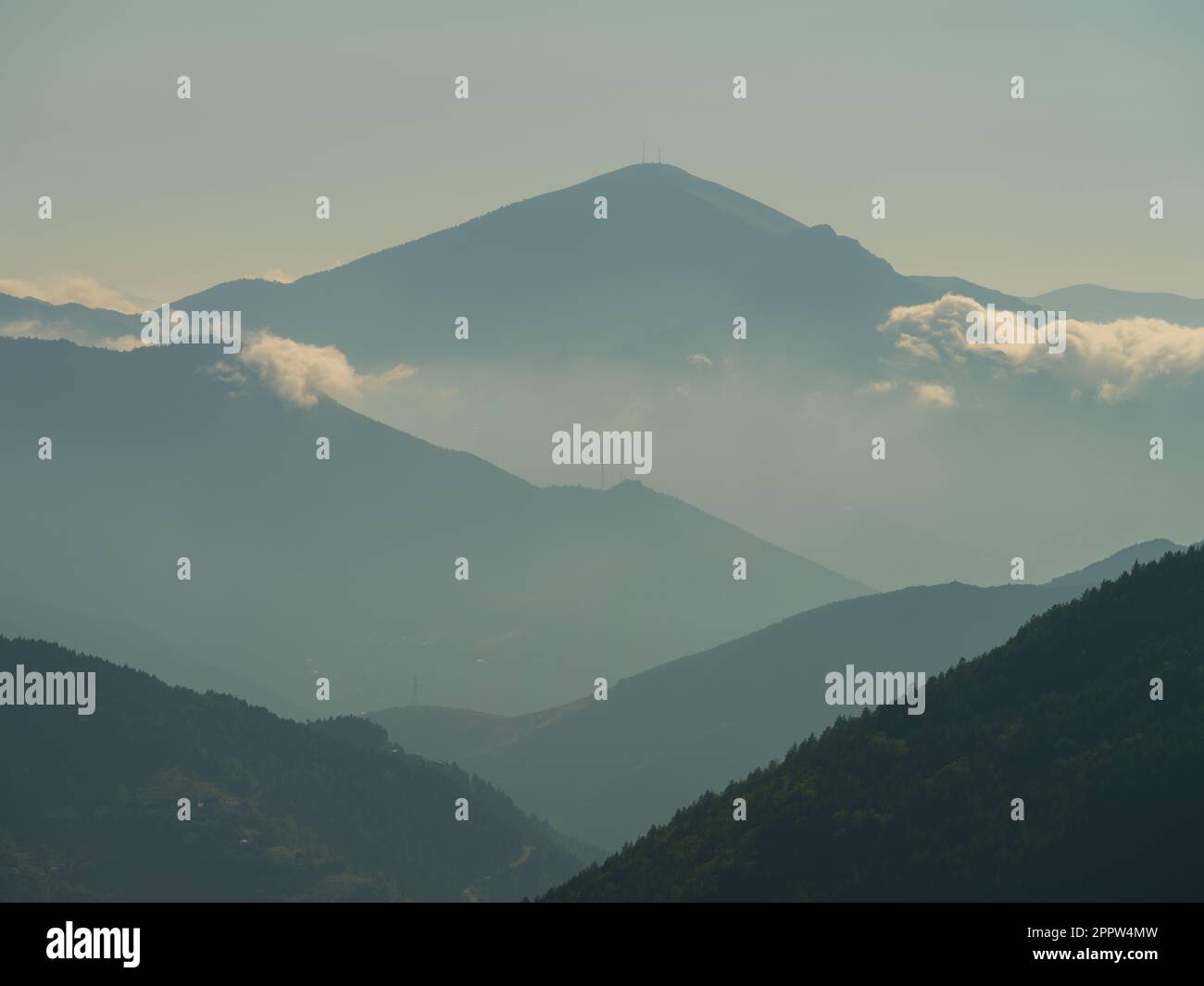 Afternoon view of Zigana mountains from Saranoy plateau. Summer season ...