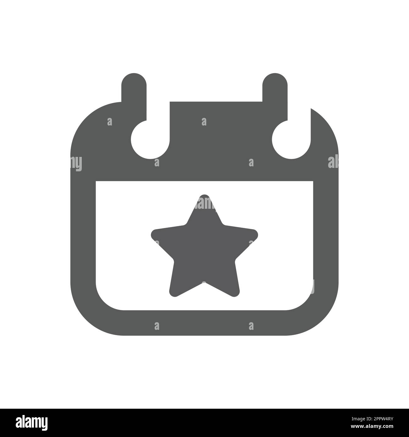 Calendar with star black vector icon Stock Vector Image & Art - Alamy