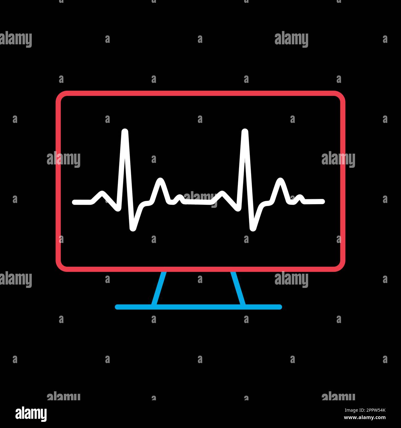 Computer diagnostics vector icon on black background. Medical sign ...
