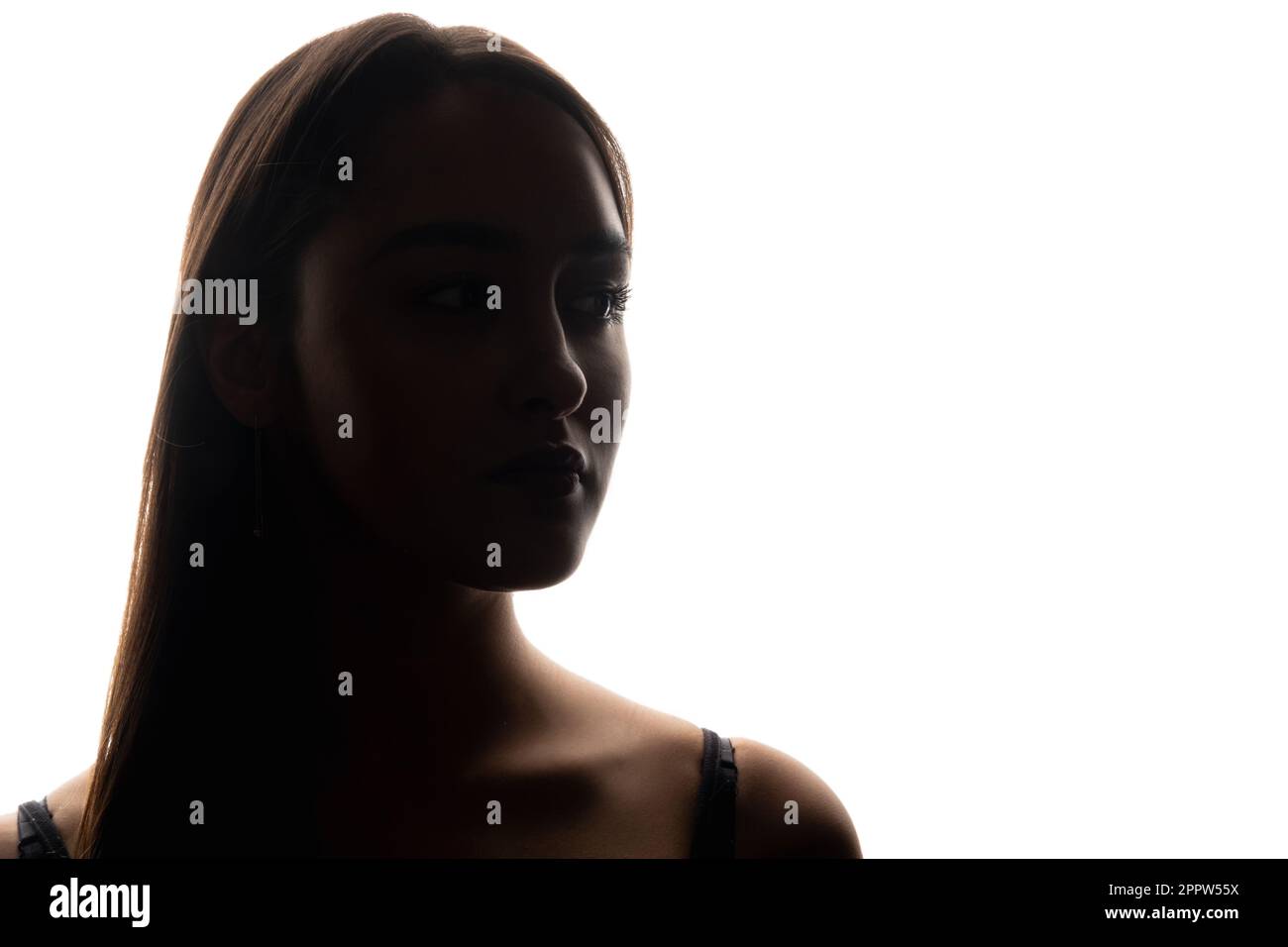 Beauty silhouette backlight portrait woman face Stock Photo - Alamy