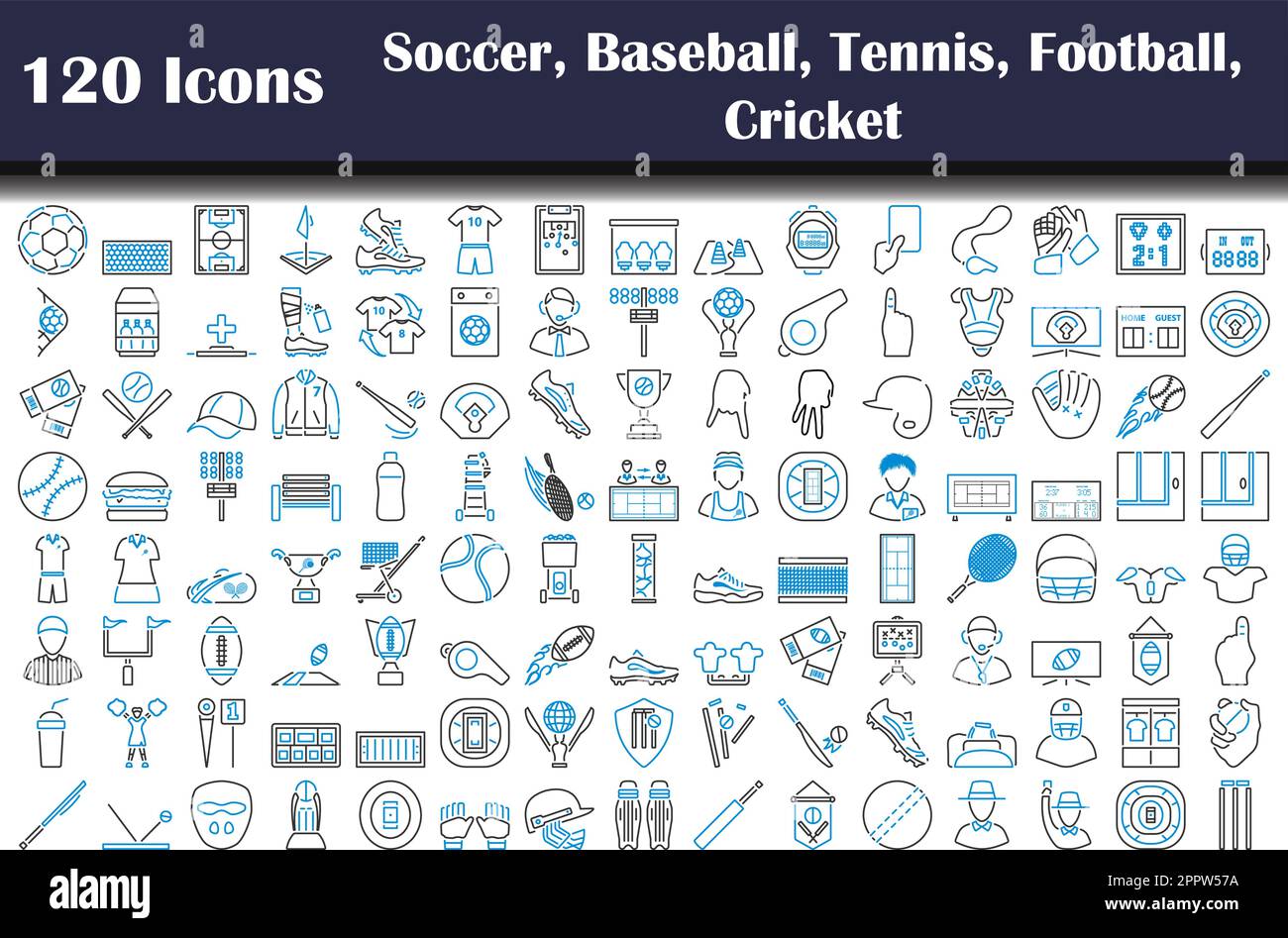Set of 120 icons soccer hi-res stock photography and images - Alamy