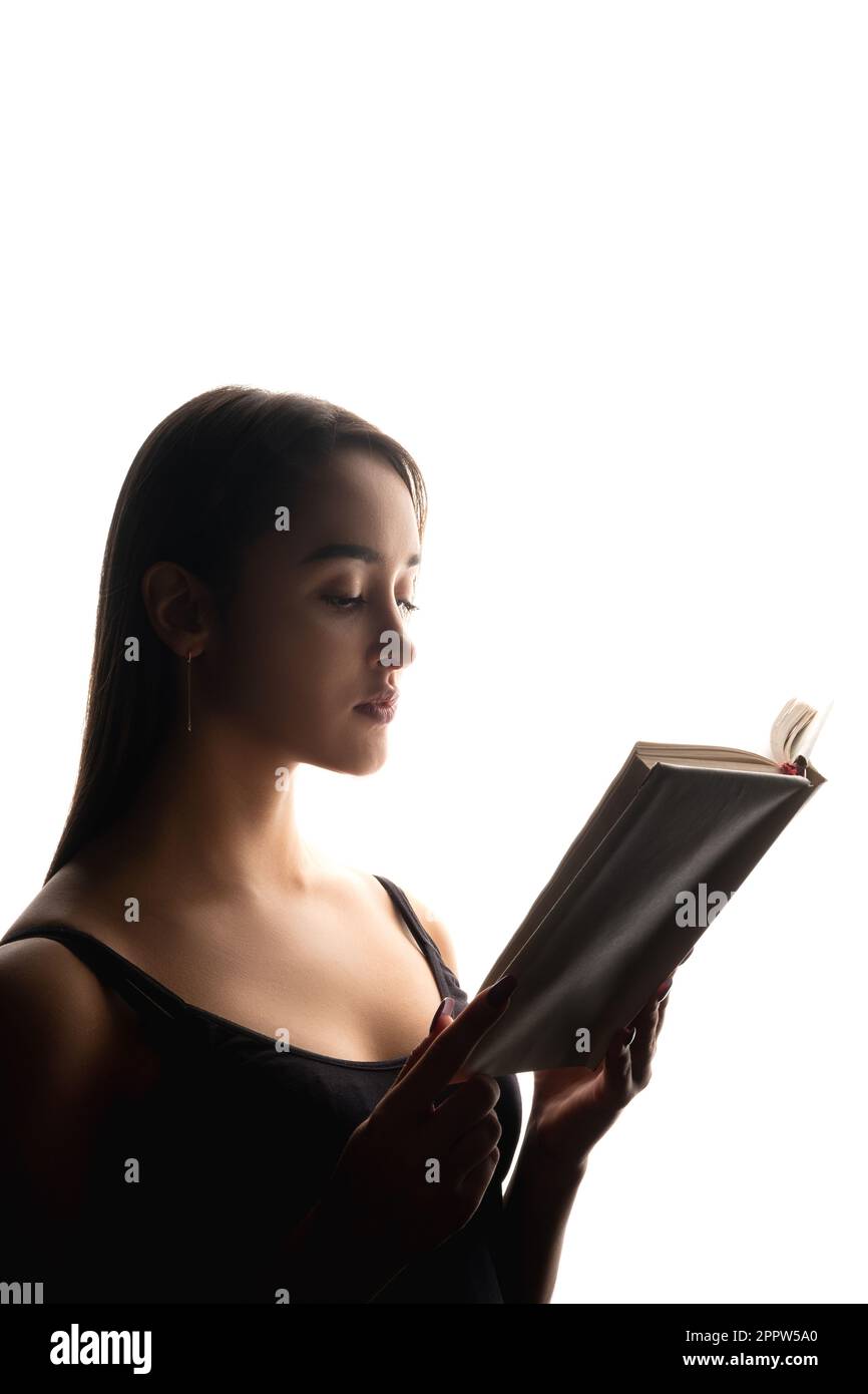 Reading hobby learning inspiration girl open book Stock Photo - Alamy