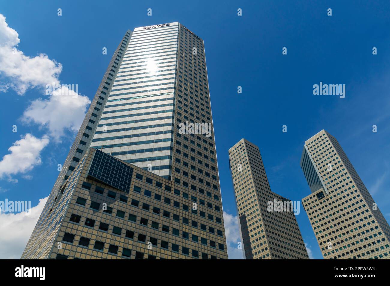 The Suntec City Mall in Singapore. The Office Towers comprise five ...