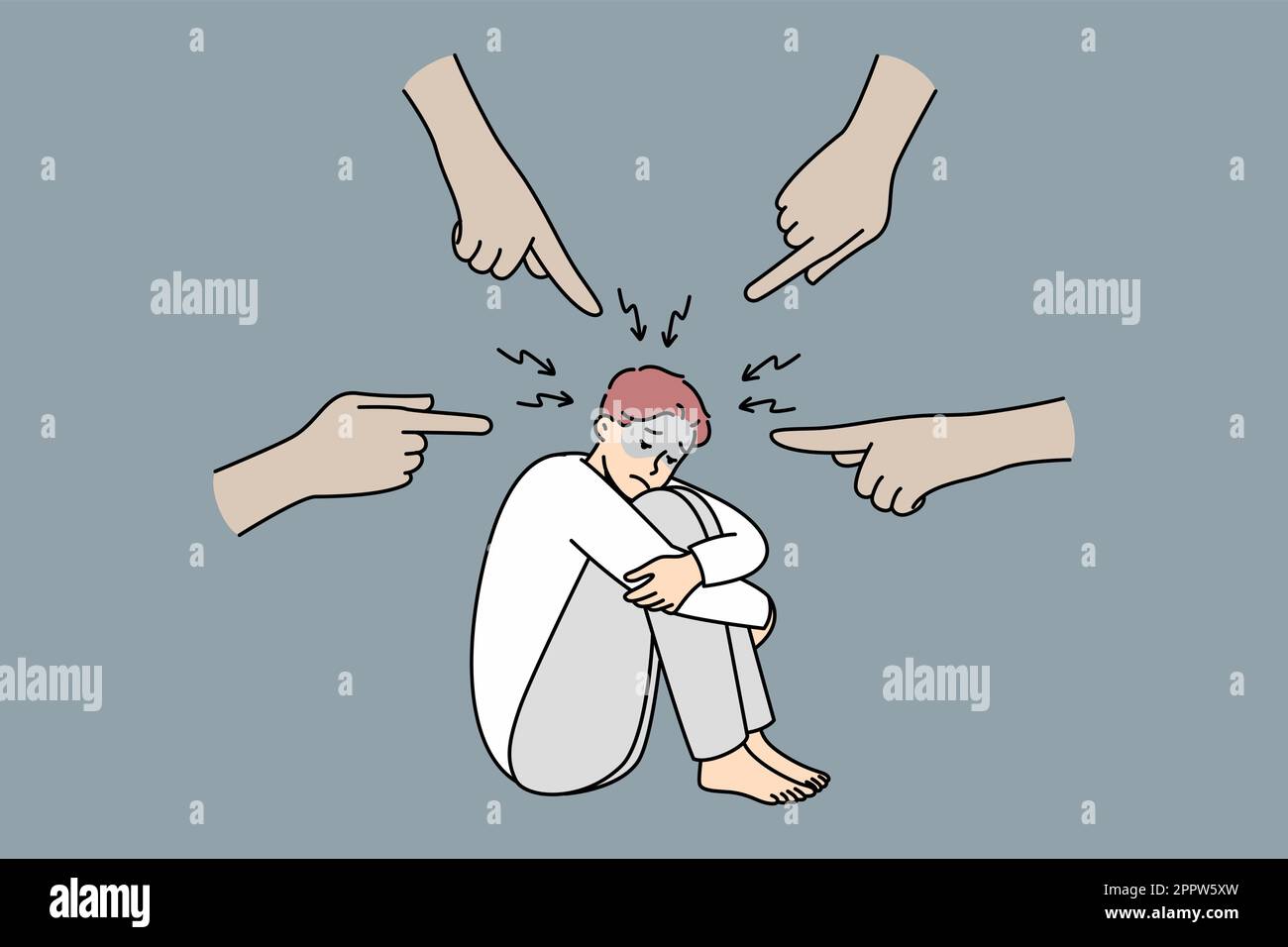 Stressed man distressed with hands pointing Stock Vector Image & Art ...