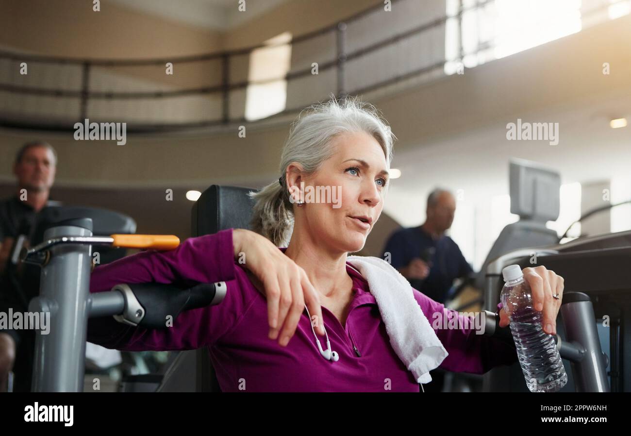 Taking a break before I go at it again. Portrait of a senior woman ...