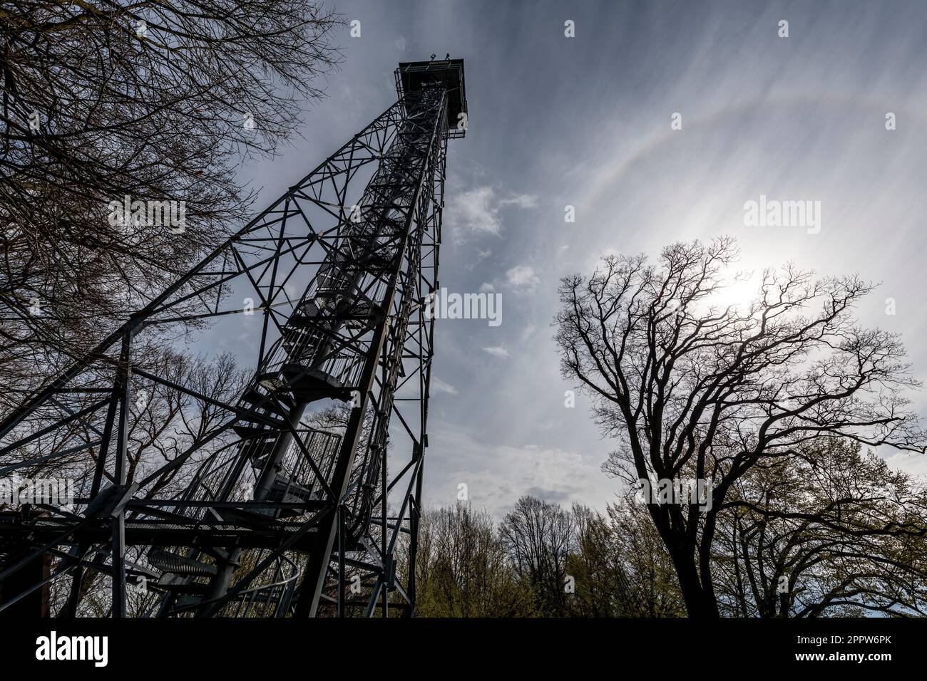 Janov, Czech Republic. 23rd Apr, 2023. Lookout tower Janov, which is on ...