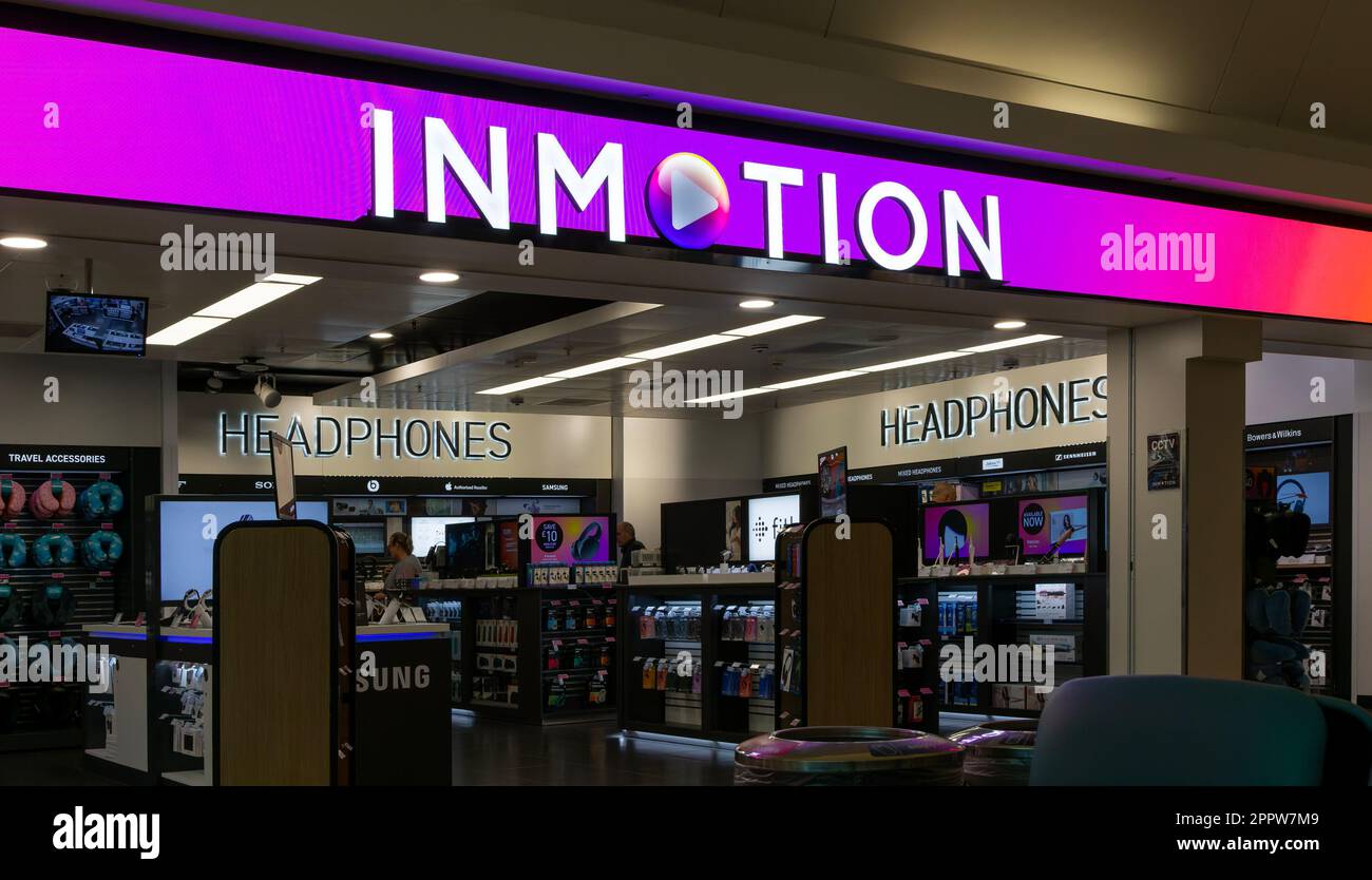 Inmotion headphones shop store, South Terminal, London Gatwick airport ...