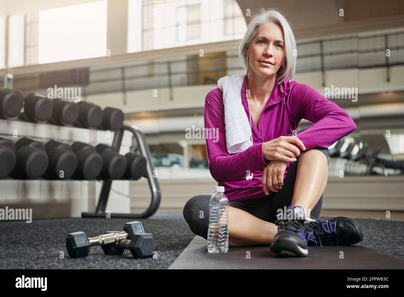 The importance of health increases with age. Portrait of a mature woman ...