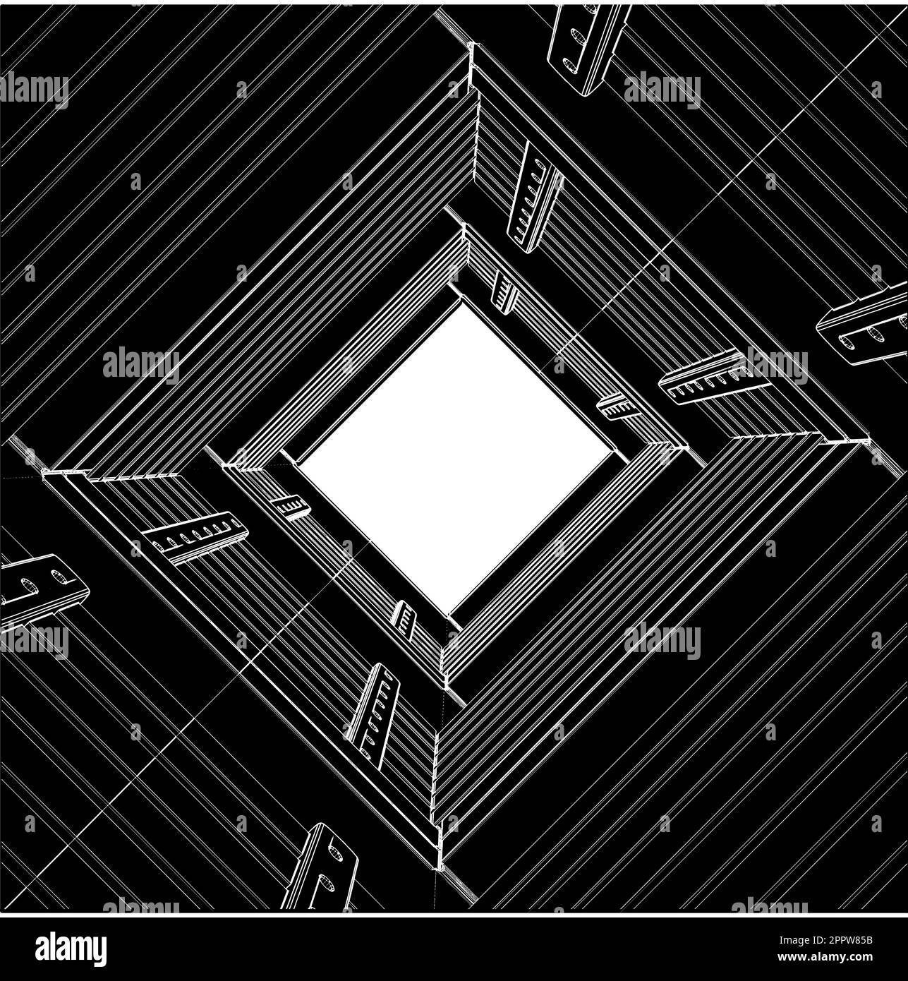 Abstract Tunnel Corridor Construction Vector. Illustration Isolated On White Background. A ...
