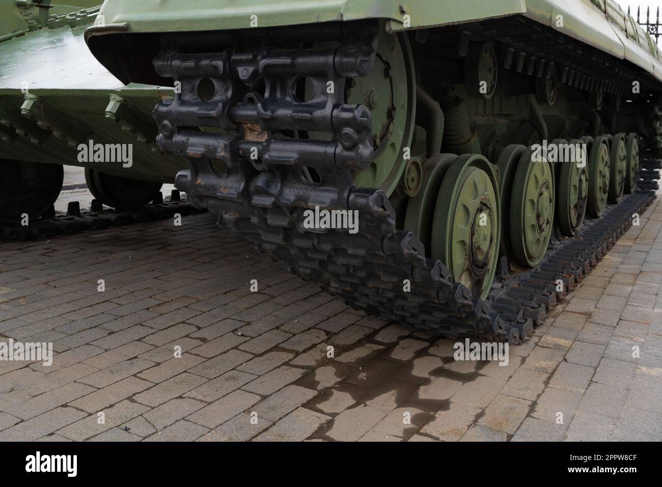 a Russian tank against a gloomy sky in close-up Stock Photo - Alamy