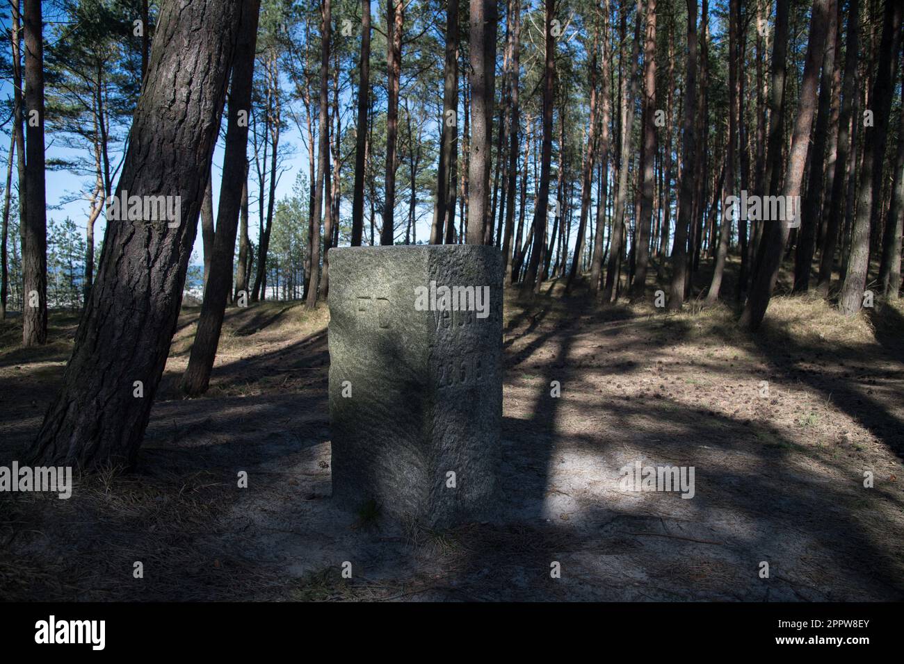 Freie Stadt Danzig/Deutschland and Third Reich boundary stone in former ...