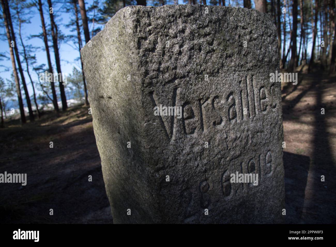 Freie Stadt Danzig/Deutschland and Third Reich boundary stone in former ...