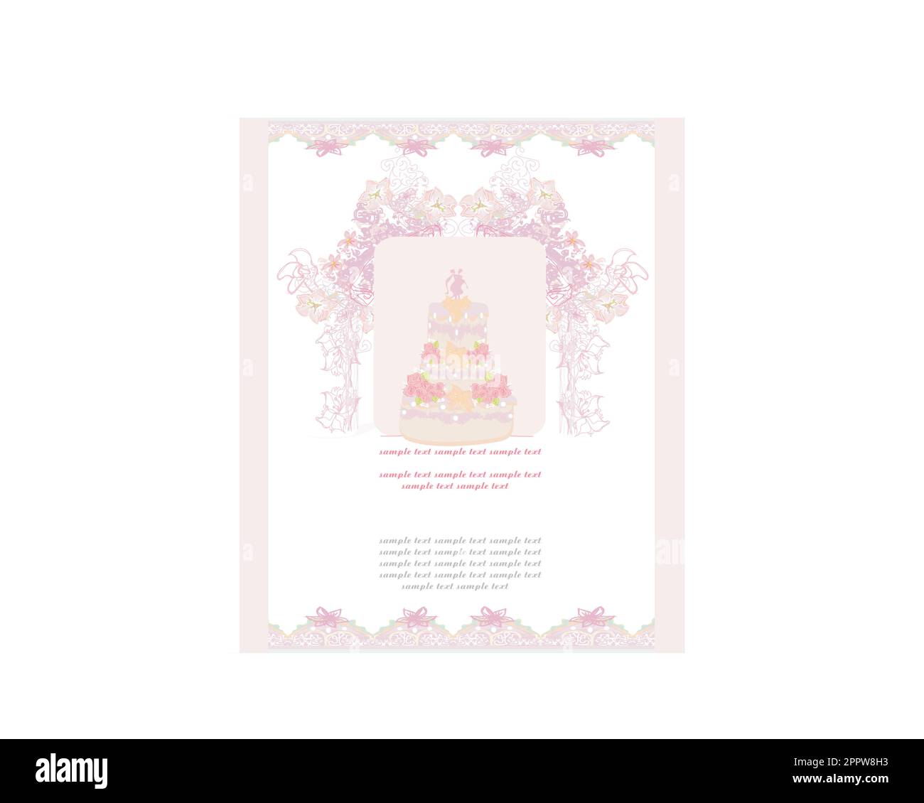 wedding cake card design Stock Vector Image & Art - Alamy
