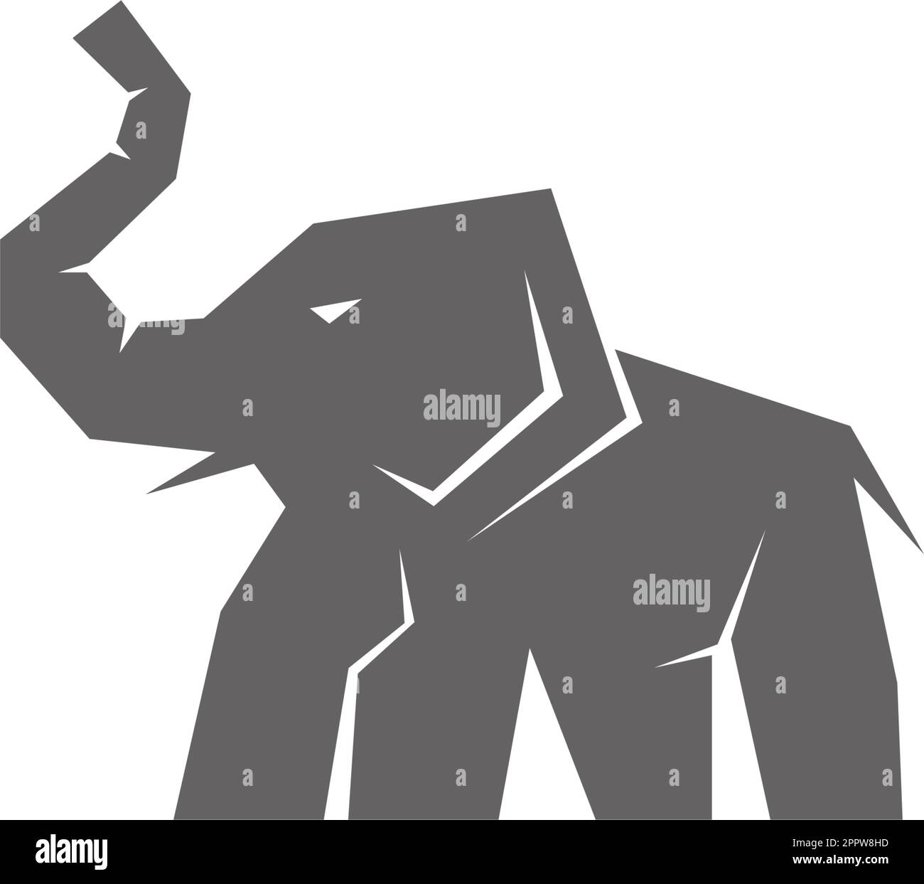 Simple vector illustration elephant Black and White Stock Photos ...
