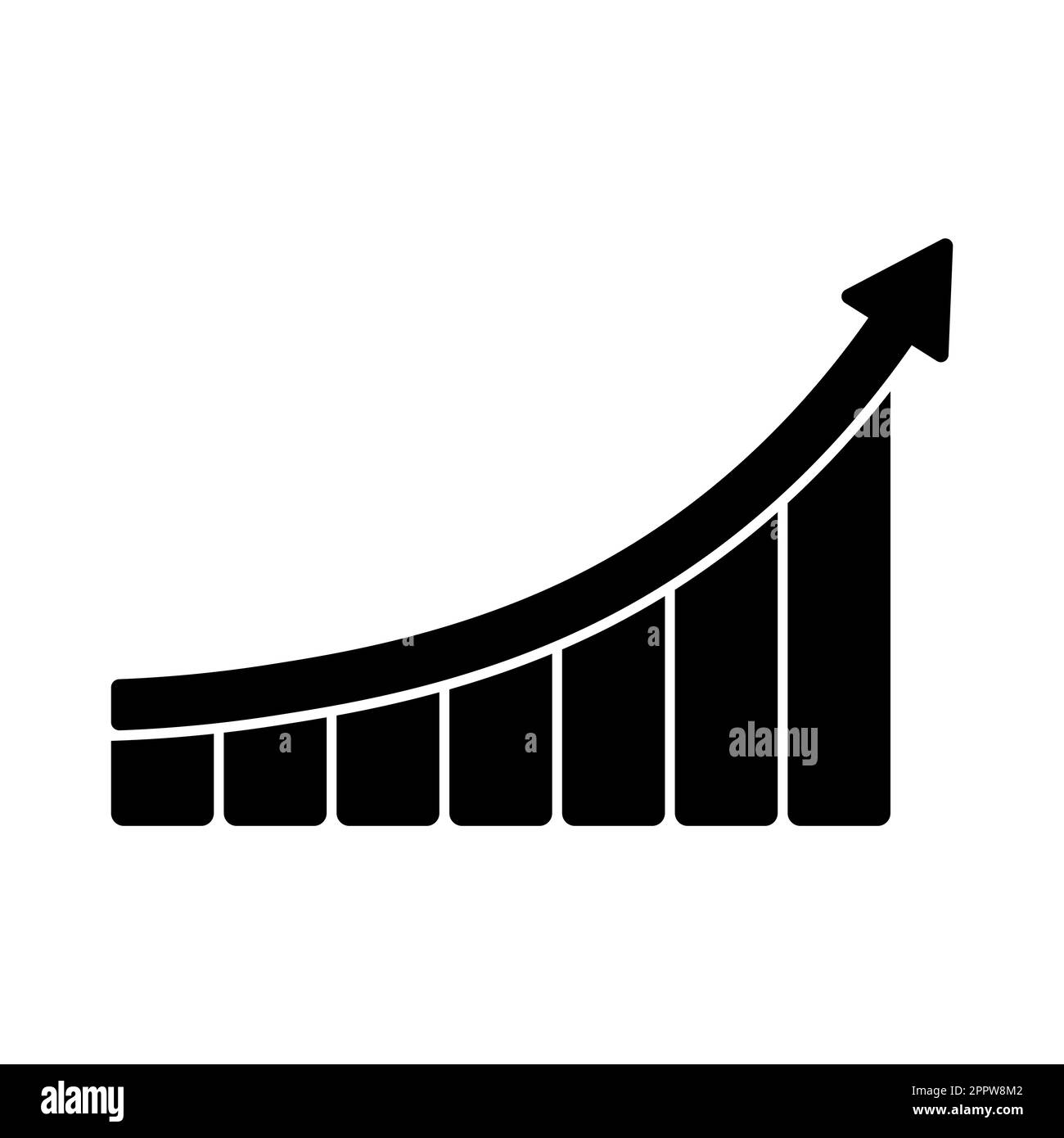 Growth graph vector icon on white background Stock Vector Image & Art ...