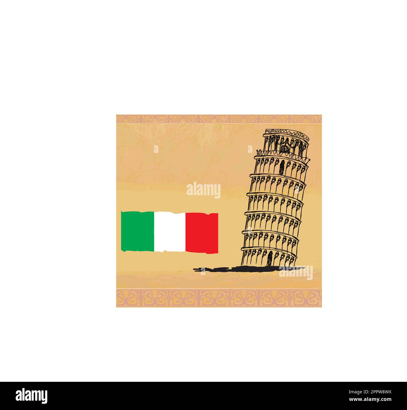 vector pisa tower grunge background Stock Vector Image & Art - Alamy