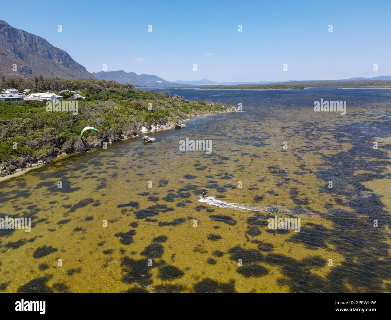 Drone view at the beach of Hermanus on South Africa Stock Photo - Alamy