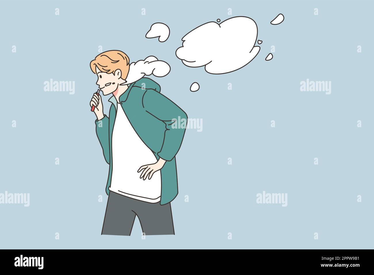 Man smoking cigarette cartoon illustration hi-res stock photography and images - Alamy