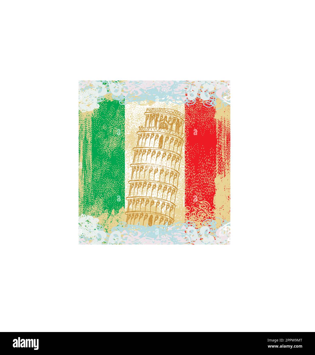 vector pisa tower grunge background Stock Vector Image & Art - Alamy