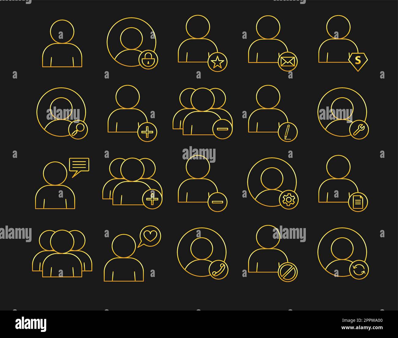 set of gold user icons Stock Vector Image & Art - Alamy