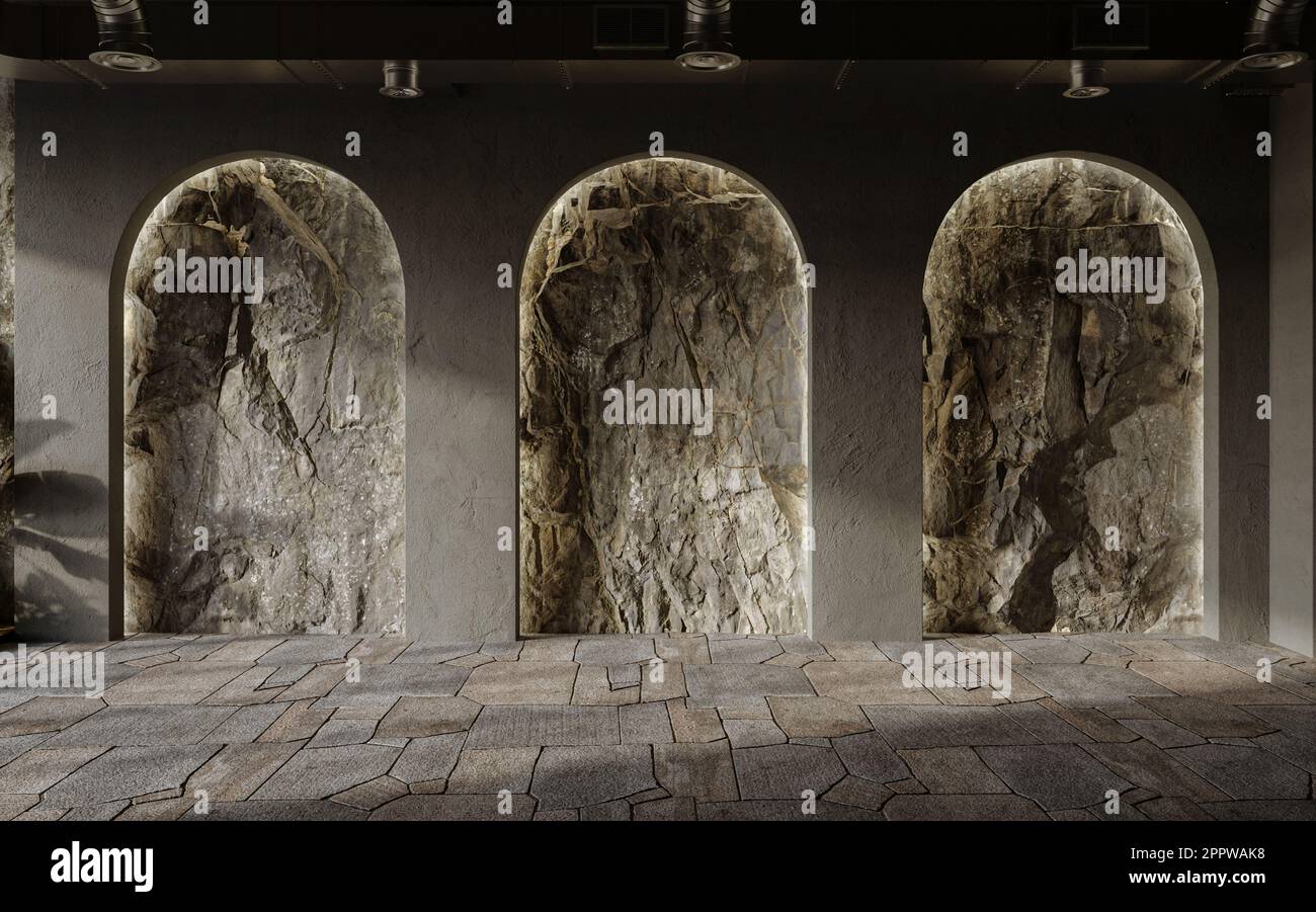 Arched Wall in modern interior design Stock Photo - Alamy