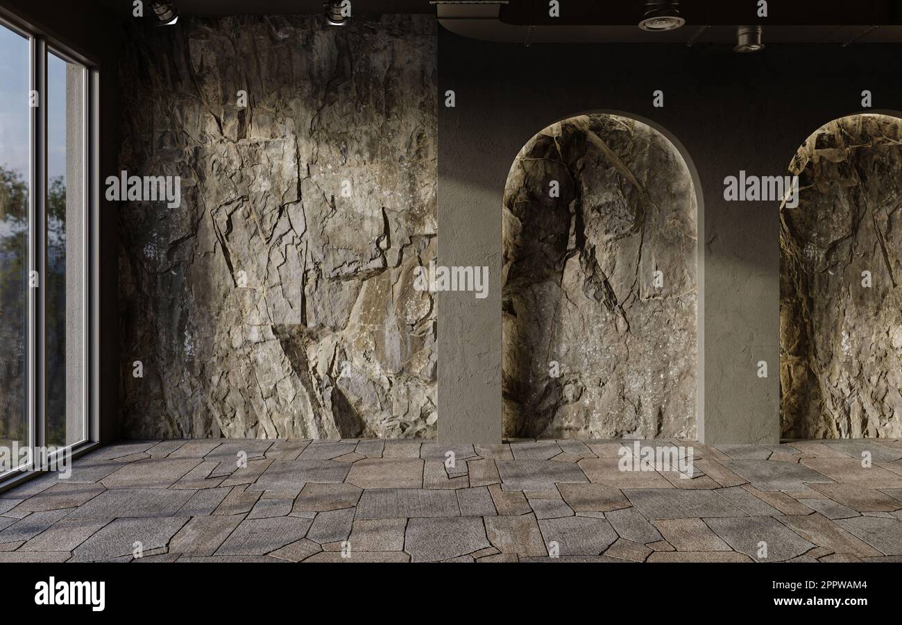 Arched Wall in modern interior design Stock Photo - Alamy