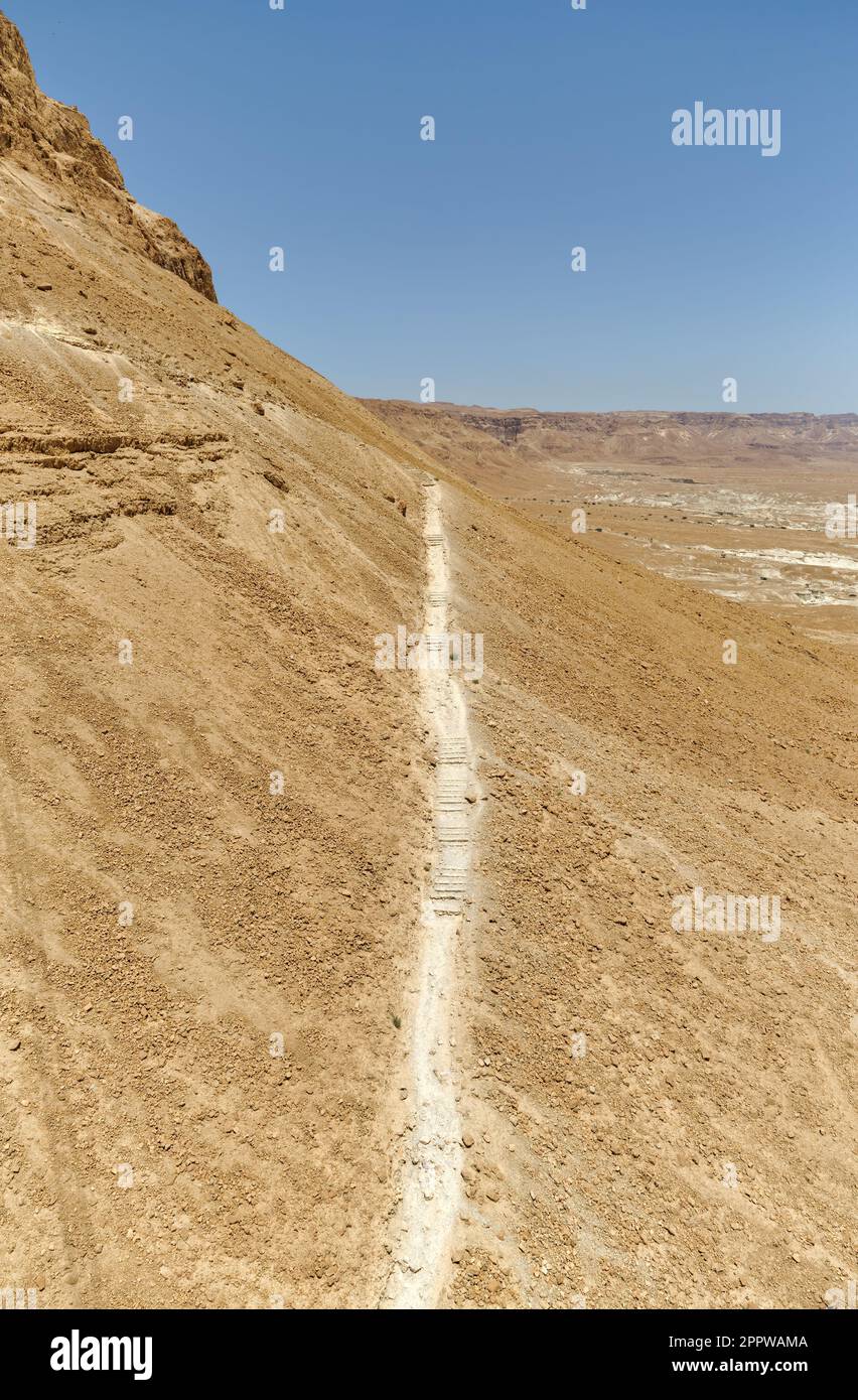 Masada National Park hiking path in Israel Stock Photo - Alamy